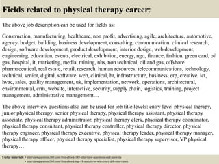Top 10 physical therapy interview questions and answers | PPTX