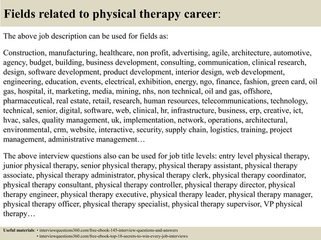 Top 10 physical therapy interview questions and answers | PPT