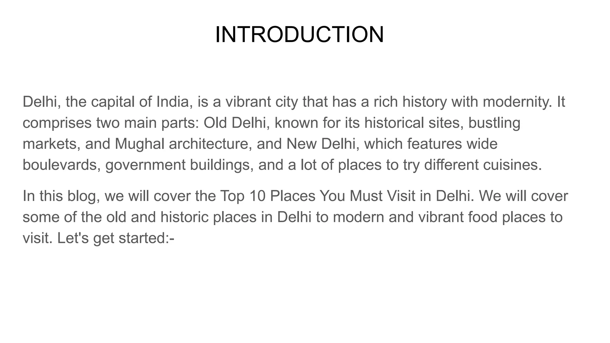 Top 10 Places You Must Visit in Delhi | PPTX