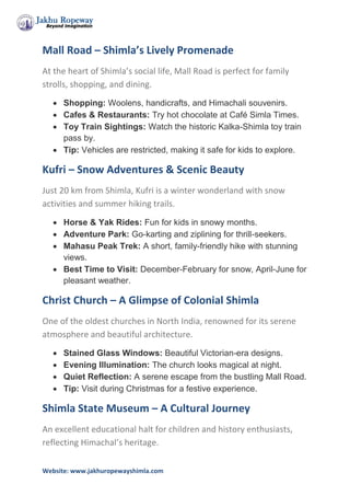 Best Places to Visit in Shimla with Family | PDF