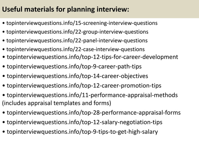 Top 10 planning interview questions and answers | PPTX