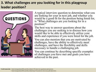 Top 10 playgroup leader interview questions and answers | PPTX