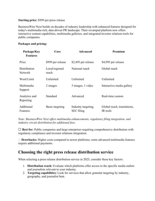 Top 10 Press Release Distribution Platforms in 2025 | DOCX