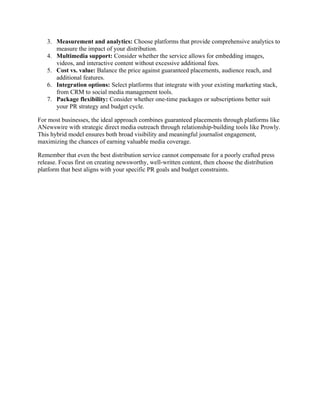 Top 10 Press Release Distribution Platforms in 2025 | DOCX