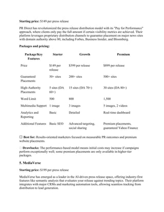 Top 10 Press Release Distribution Platforms in 2025 | DOCX