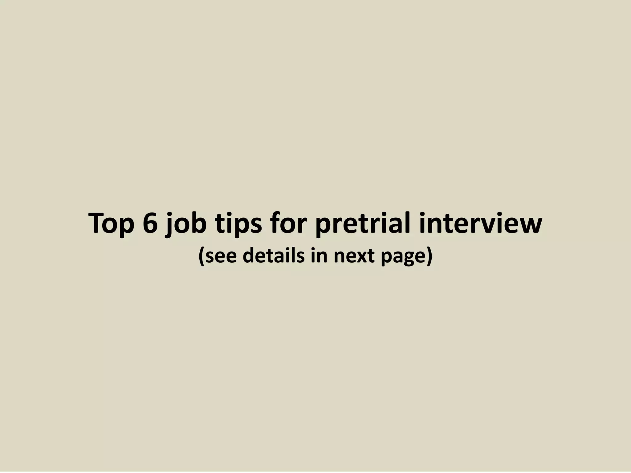 Top 10 pretrial interview questions with answers | PPTX