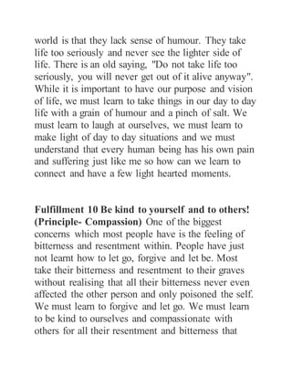 Top 10 principles of a happy life | DOCX