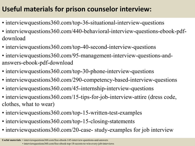 Top 10 prison counselor interview questions and answers | PPTX | Resume ...