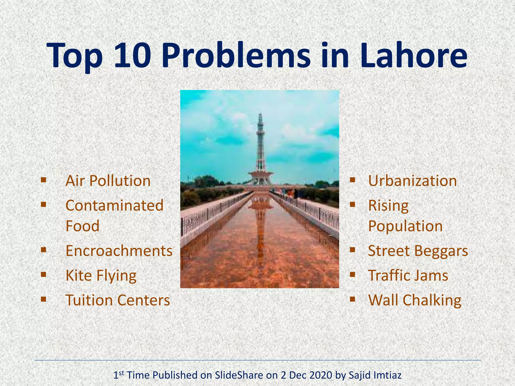 Top 10 Problems in Lahore | PPTX