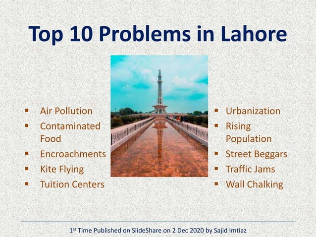 Top 10 Problems in Lahore | PPT