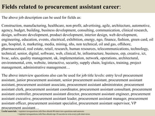 Top 10 procurement assistant interview questions and answers | PPTX