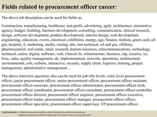 Top 10 procurement officer interview questions and answers | PPTX