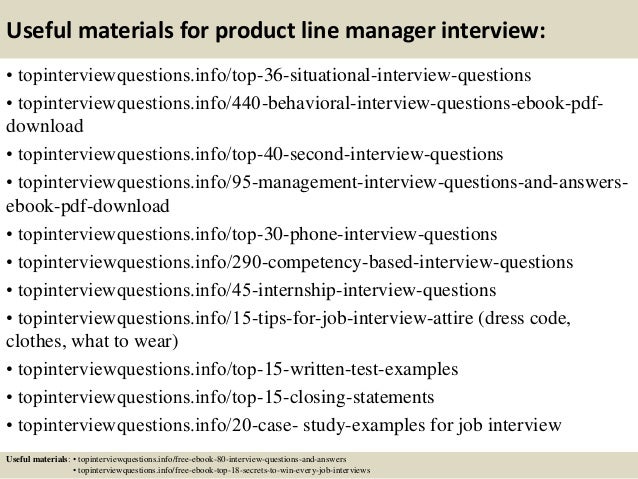Top 10 product line manager interview questions and answers