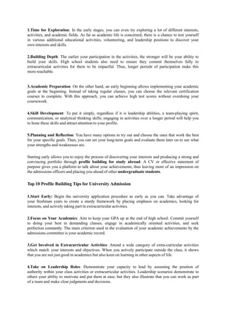 Top 10 Profile Building Tips for Your Dream University Admission.pptx ...
