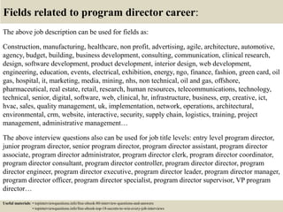 Top 10 program director interview questions and answers | PPTX