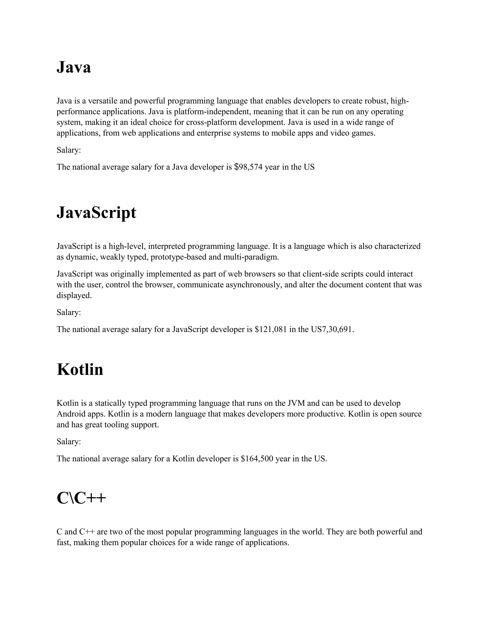 Top 10 Programming Languages 2023.docx | Databases | Computer Software and Applications