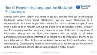 Top 10 programming languages for blockchain professionals | PDF