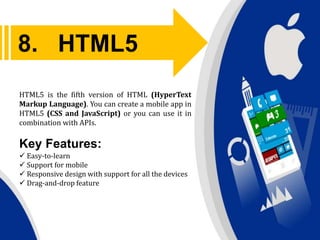 Top 10 programming languages for mobile app development | PPTX