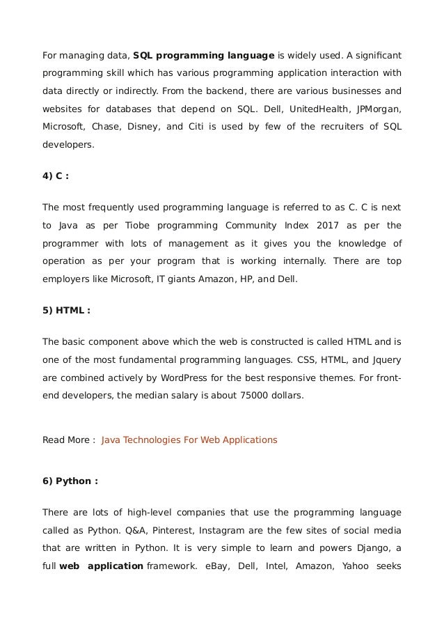 Top 10 programming skills necessary from an employer’s point of view