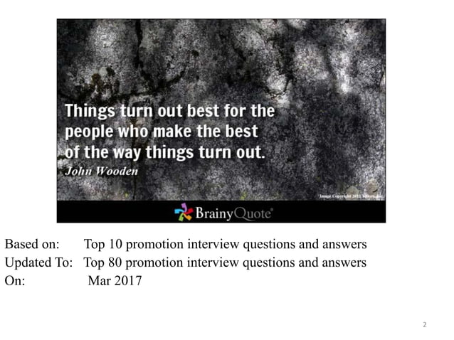 80 promotion interview questions and answers ebook pdf free download | PPT