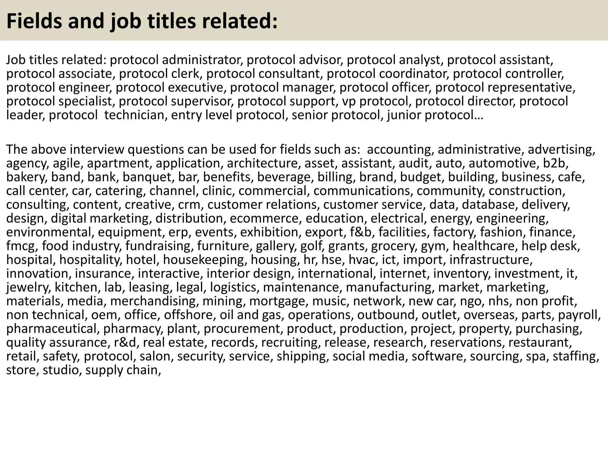 Top 10 protocol interview questions with answers | PPTX