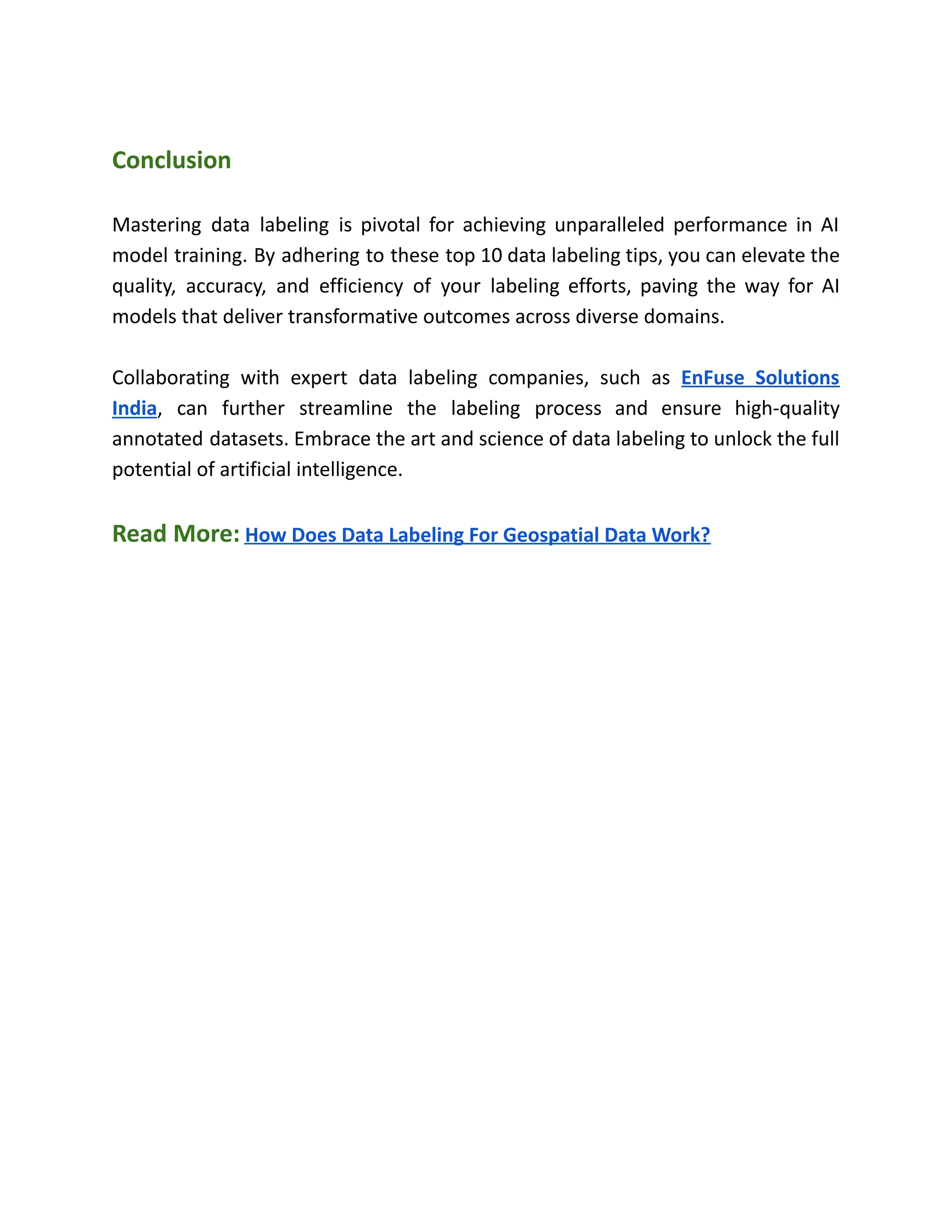 Top 10 Proven Data Labeling Tips To Enhance Your AI Models | PDF