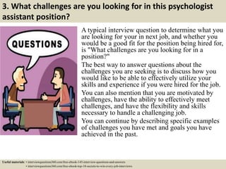 Top 10 psychologist assistant interview questions and answers | PPTX