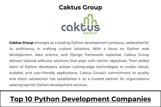 Top 10 Python Development Companies - ☎ +1 9177322215 | PPT