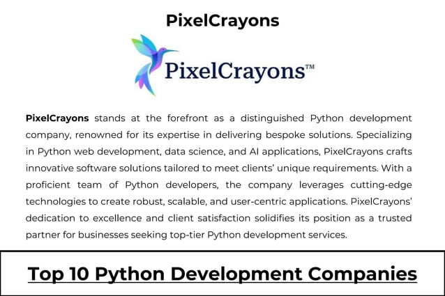 Top 10 Python Development Companies - ☎ +1 9177322215 | PPT