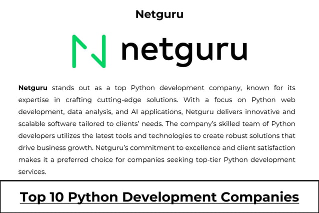 Top 10 Python Development Companies - ☎ +1 9177322215 | PPT