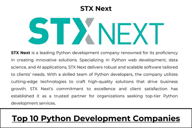 Top 10 Python Development Companies - ☎ +1 9177322215 | PPT