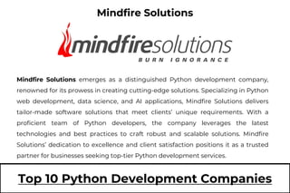 Top 10 Python Development Companies - ☎ +1 9177322215 | PPT