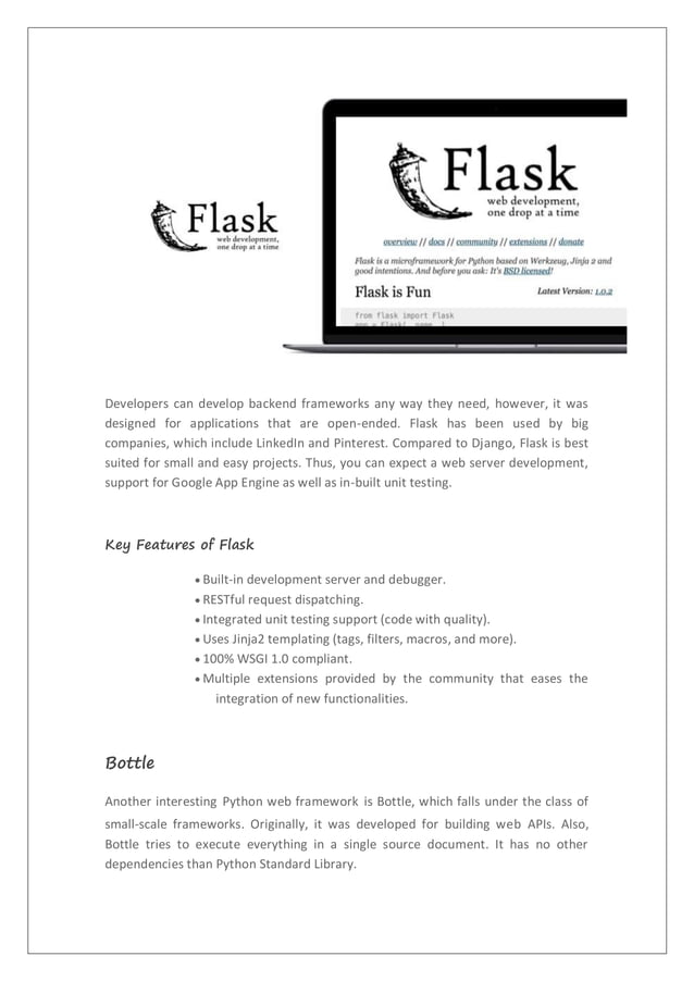 Top 10 python frameworks for web development in 2020 | PDF