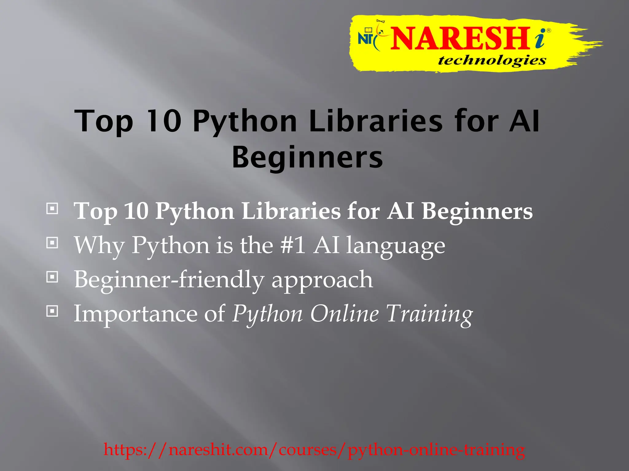 Top 10 Python Libraries for Artificial Intelligence Beginners - Python ...