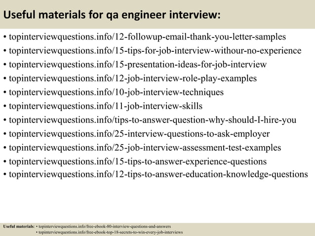 Top 10 qa engineer interview questions and answers | PPT