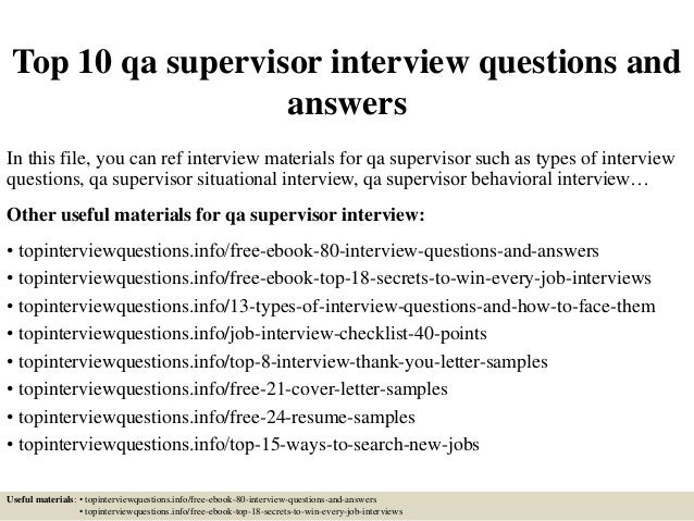 Top 10 Qa Supervisor Interview Questions And Answers top-10-qa-supervisor-interview-questions-and-answers