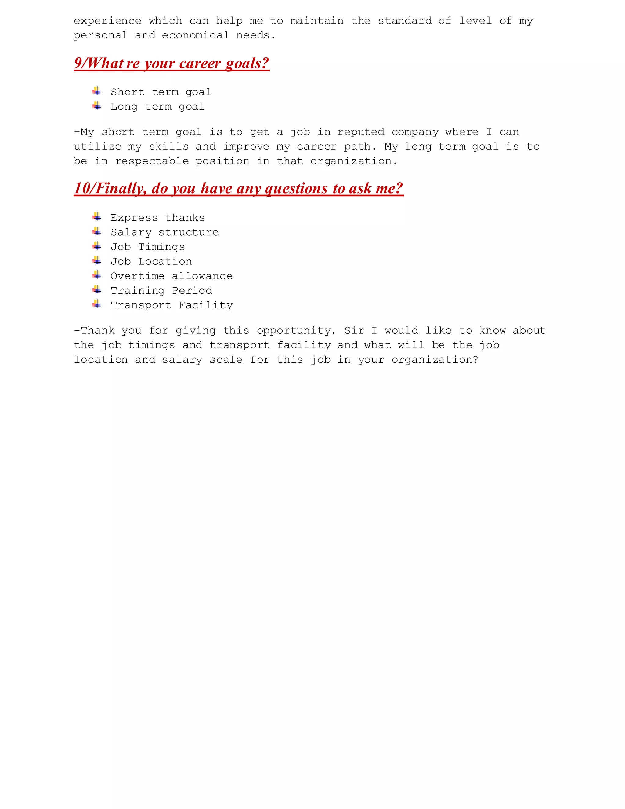 Top 10 questions & answer | DOCX