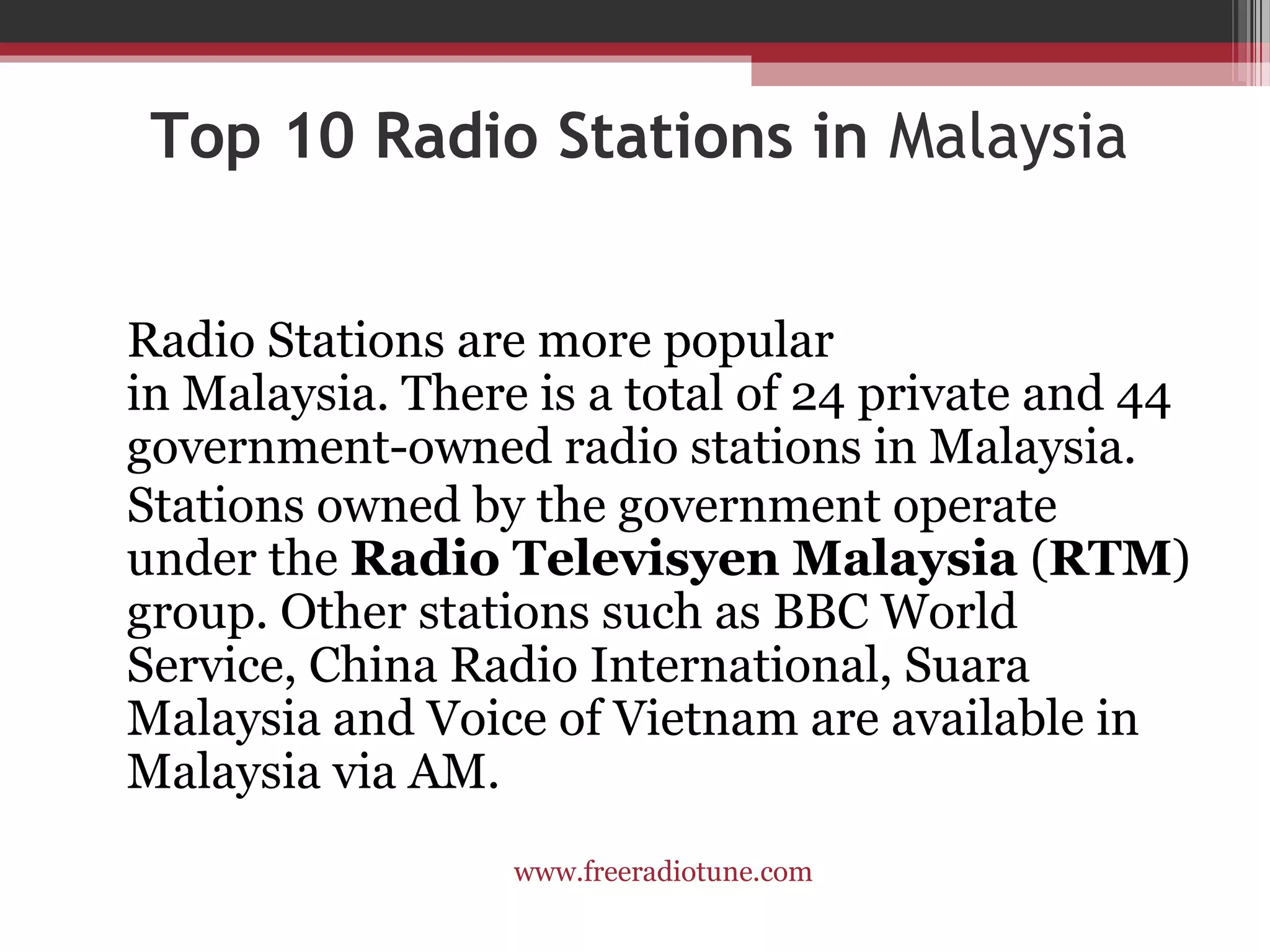 Top 10 radio stations in malaysia | PPT