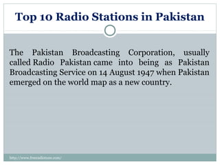 Top 10 radio stations in pakistan | PPT