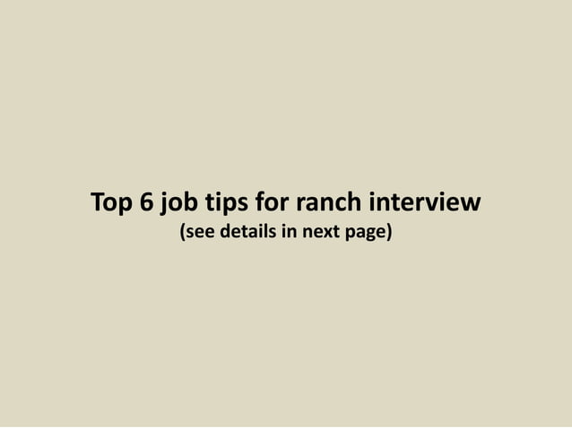 Top 10 ranch interview questions with answers | PPTX