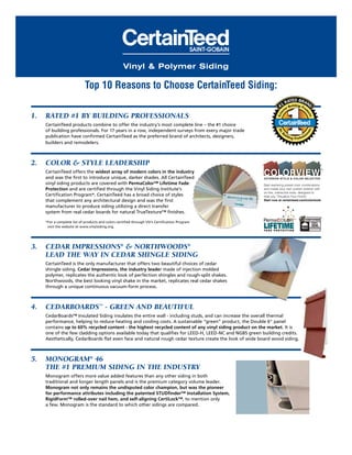 Top 10 reasons to choose certain teed siding | PDF