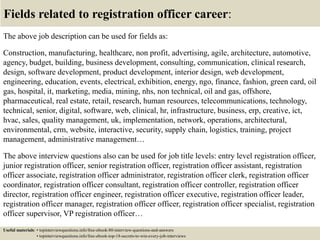 Top 10 registration officer interview questions and answers | PPTX