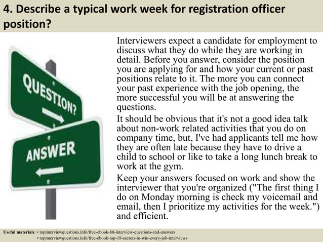 Top 10 registration officer interview questions and answers | PPT