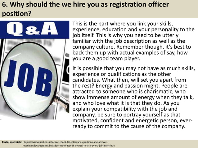 Top 10 registration officer interview questions and answers | PPT