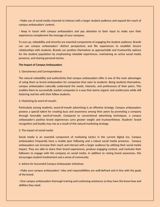 Top 10 Reputable Student Brand Ambassador Programs | PDF