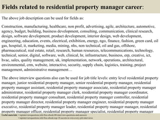 Top 10 residential property manager interview questions and answers | PPTX