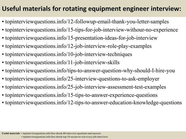 Top 10 rotating equipment engineer interview questions and answers | PPTX | Resume Writing and ...