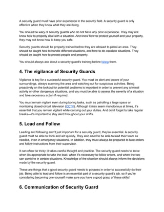 Top 10 Rules a Security Guard must Follow | PDF