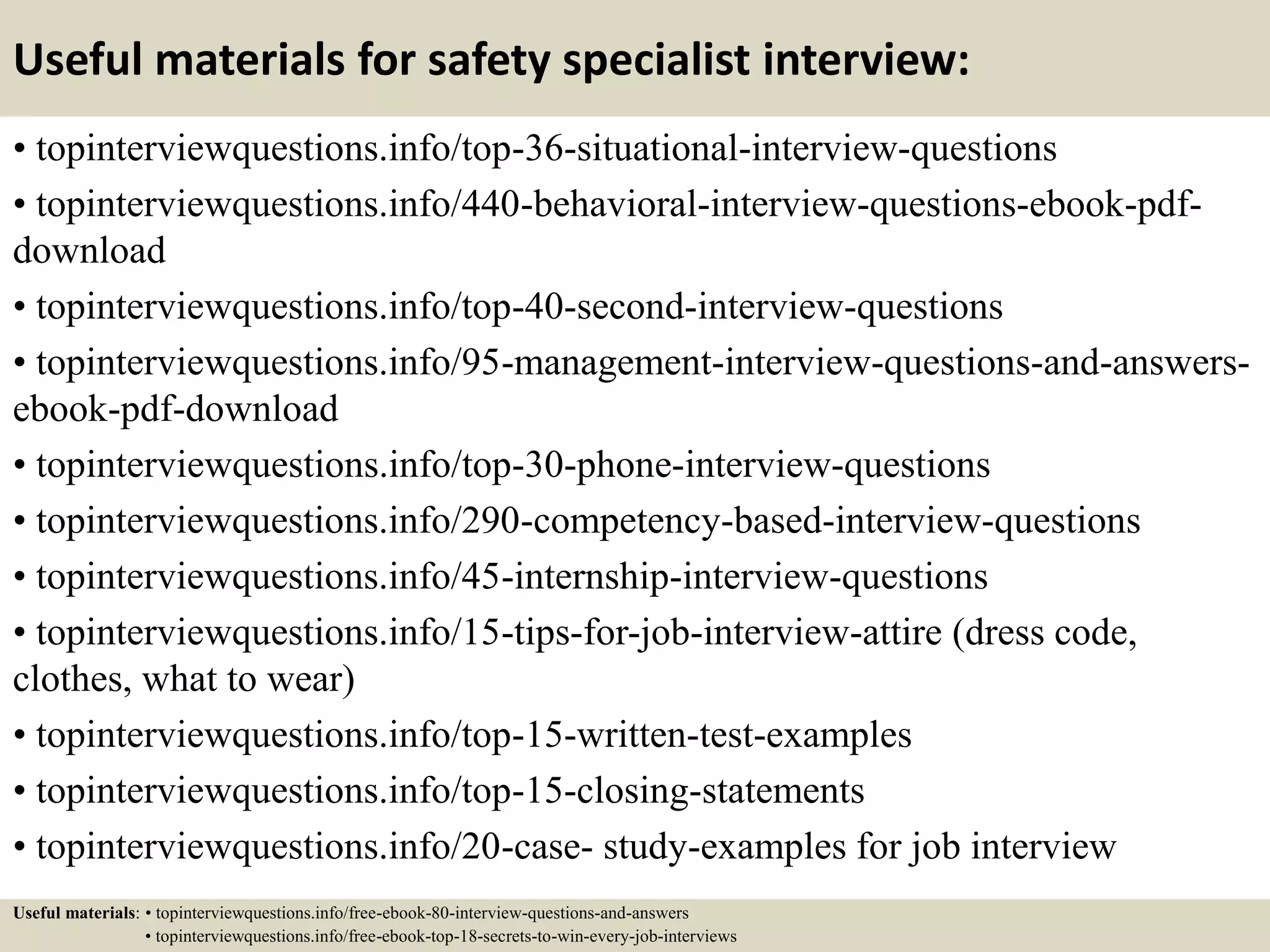 Top 10 safety specialist interview questions and answers | PPTX ...