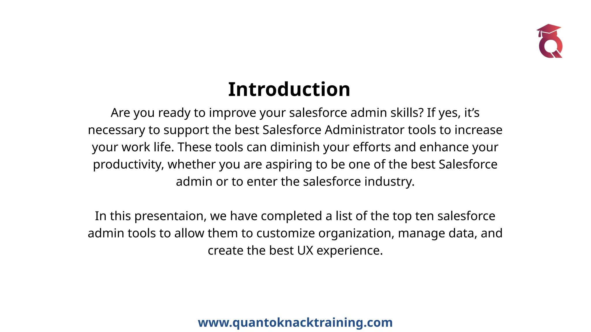 Top 10 Salesforce Admin Tools To Know Pptx